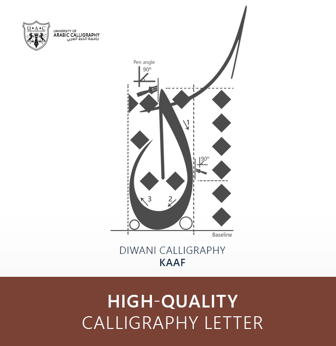 Diwani Calligraphy:Letter Kaaf | University of Arabic Calligraphy