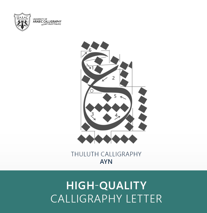 Thuluth Calligraphy:Letter Ayn Type One | University of Arabic Calligraphy