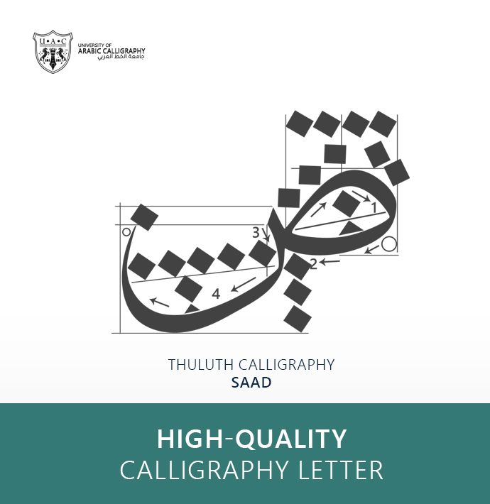 Thuluth Calligraphy:Letter Daad | University of Arabic Calligraphy
