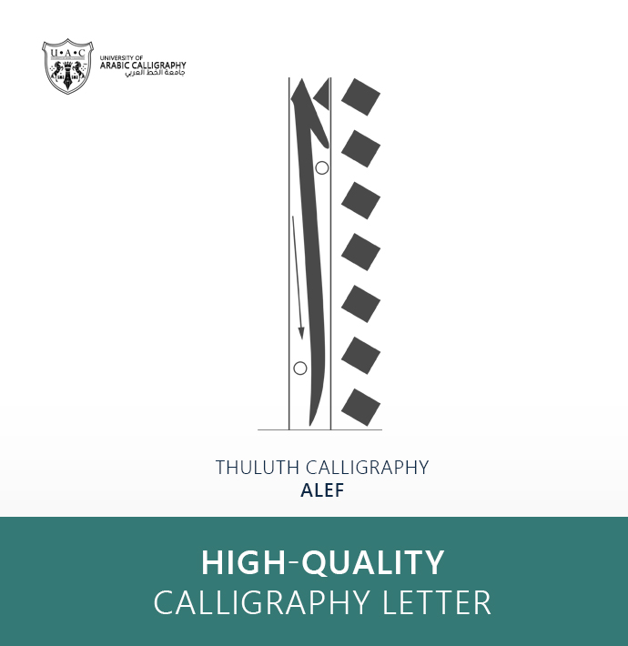 Thuluth Calligraphy:Letter Alef | University of Arabic Calligraphy