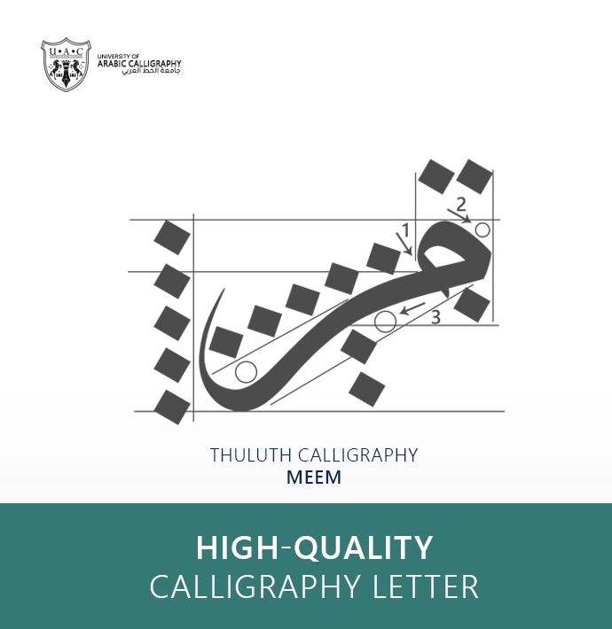 Thuluth Calligraphy:Letter Meem Type Two | University of Arabic Calligraphy
