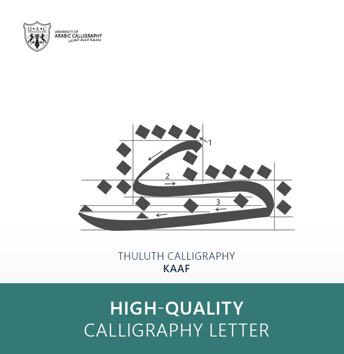 Thuluth Calligraphy:Letter Kaaf Type Two | University of Arabic Calligraphy